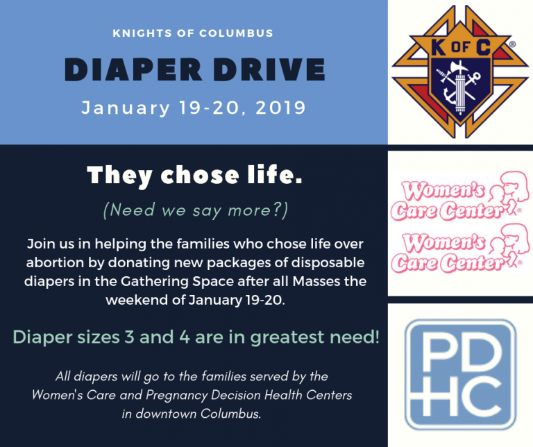 Knights of Columbus Diaper Drive, January 19-20 – Immaculate Conception ...