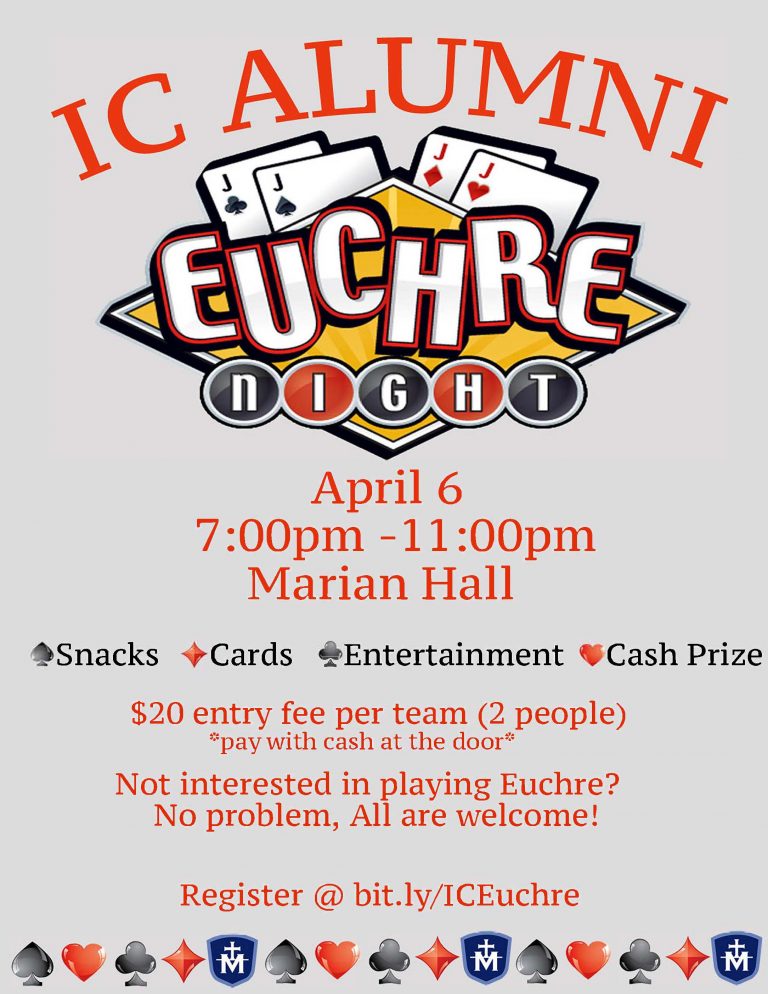 Alumni Euchre Tournament April 6 – Immaculate Conception Church