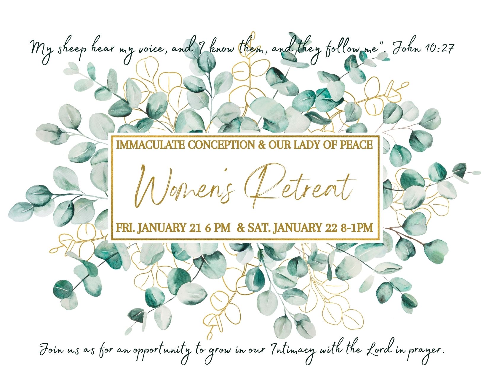Women’s Retreat | Jan. 21-22 – Immaculate Conception Church