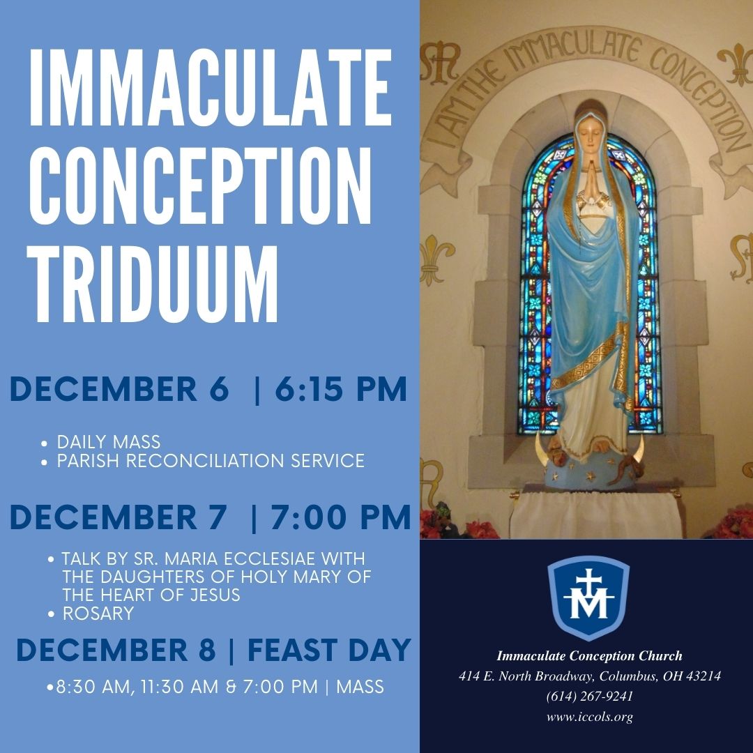 Immaculate Conception Triduum Schedule – Immaculate Conception Church