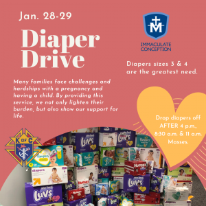 Immaculate Conception Knights of Columbus Diaper Drive – Immaculate ...