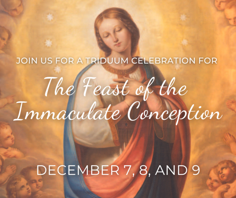 Feast of the Immaculate Conception Triduum Celebrations – Immaculate ...
